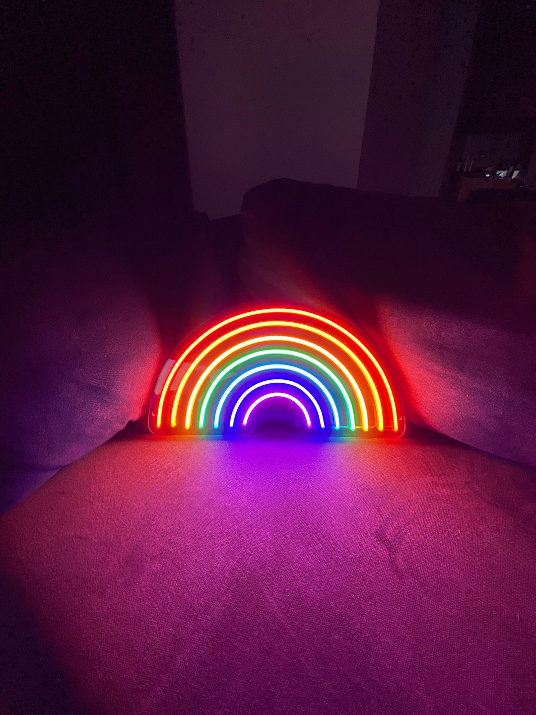 Rainbow Neon Sign - Rainbow Wall Decor, Neon Sign Bedroom, Neon Light ...