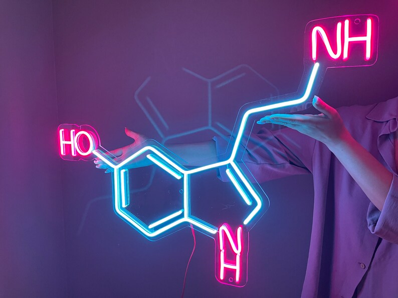 Serotonin Molecule Neon Sign Molecule LED Sign Neon Sign - Etsy