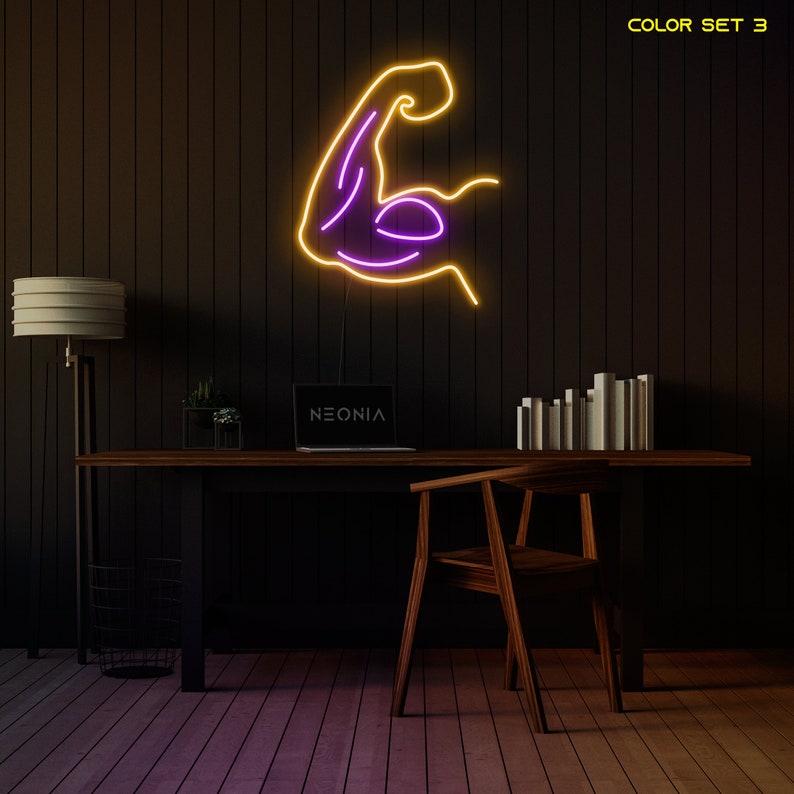 Muscle Neon Sign Muscle Neon Lights Neon Sign for Gym LED | Etsy