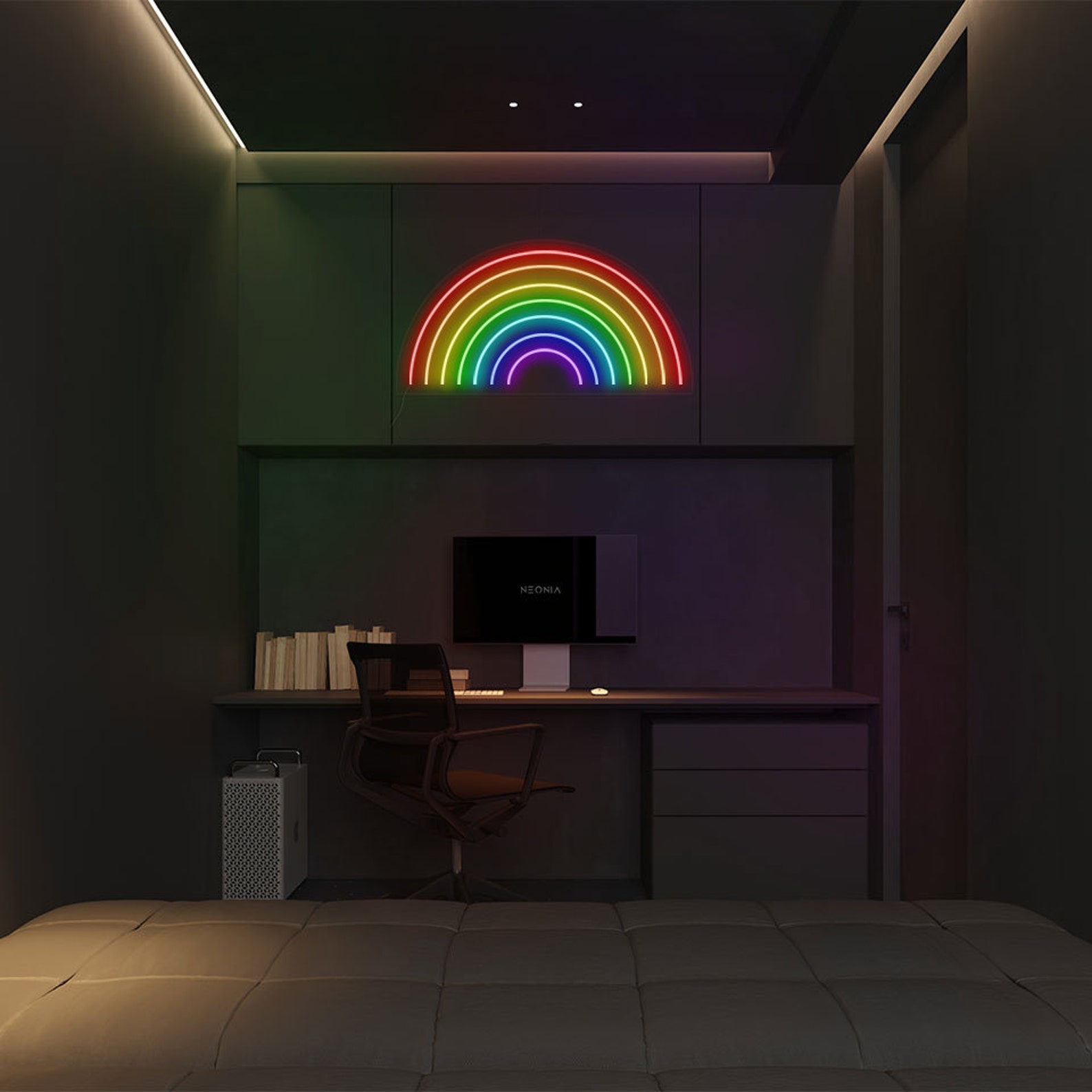 Rainbow Neon Sign Rainbow Wall Decor Neon Sign Bedroom - Etsy UK