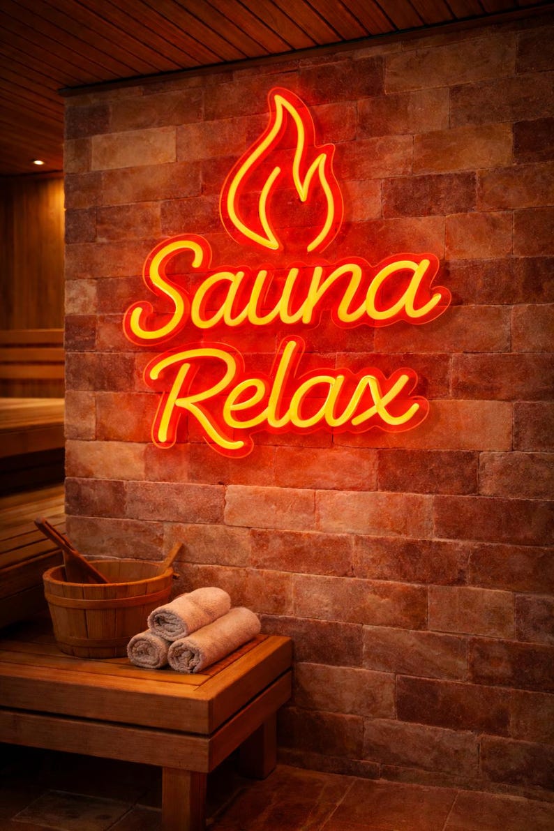 Sauna Neon Sign, Custom Sauna Light, Nordic Spa Decor, Home Sauna Wall ...