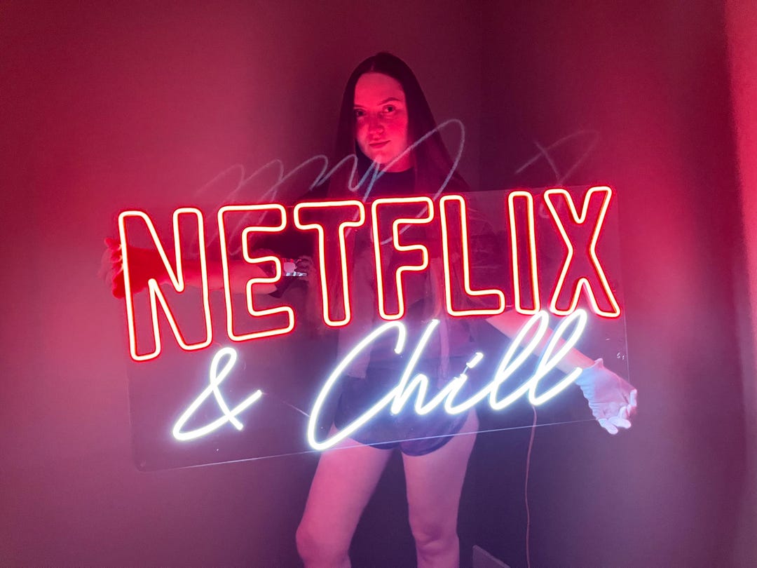 Netflix and Chill LED Neon Sign - Series Fans Wall Art, Movie Night ...