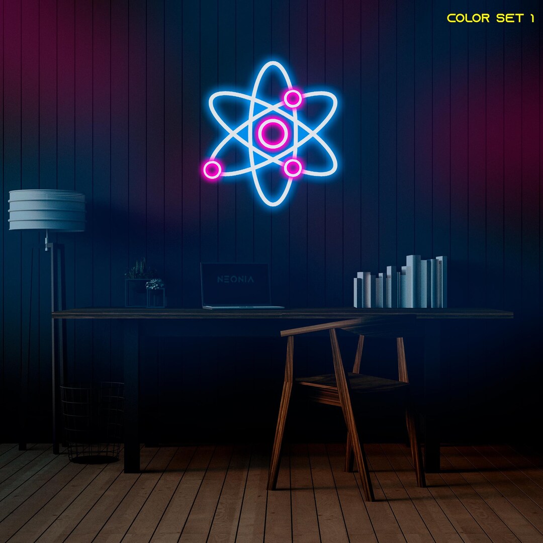 Atom Molecule LED Neon Sign: Science Lab Wall Art - Etsy
