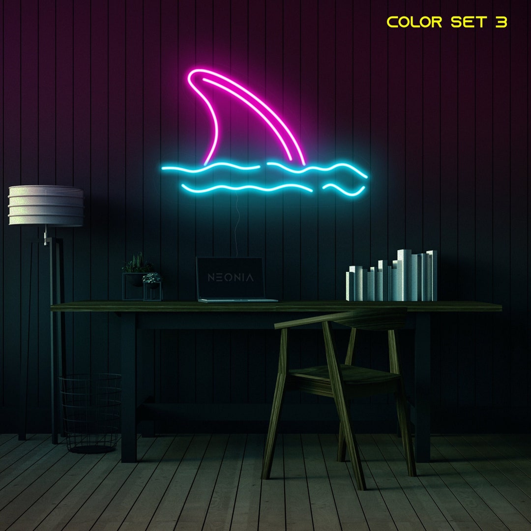 Shark Fin LED Neon Sign - Handmade Neon Light - Etsy