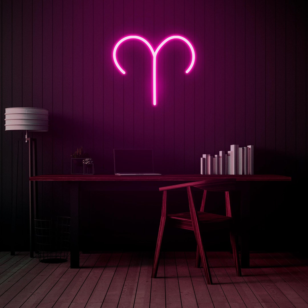 Aries Aquarius LED Neon Sign Astrology Lovers Gift, Horoscope Wall ...