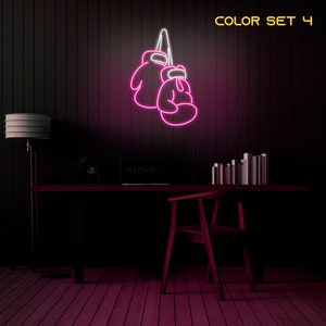 Boxing Gloves Neon Sign - Boxing Decor, Neon Sign Bedroom, Neon Signs ...