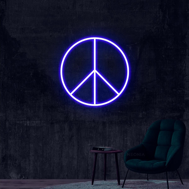 Peace Symbol LED Neon Sign: LGBTQ Pride Wall Art - Etsy