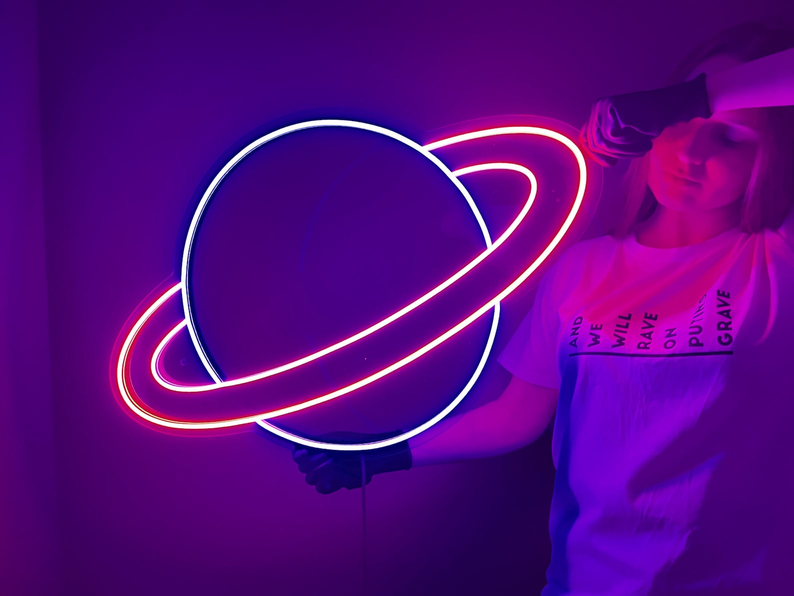 Saturn Planet Neon Sign Saturn Neon Sign Wall Decor Wall - Etsy