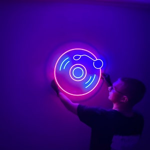 Vinyl Neon Sign - Vinyl Record Decor, Neon Bedroom Sign, Neon Signs ...