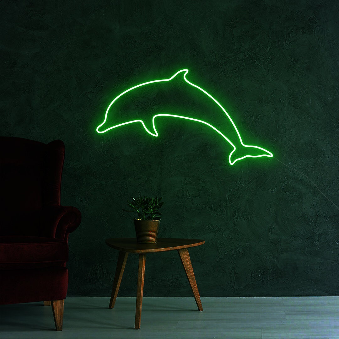 Dolphin LED Neon Sign: Handmade Wall Decor - Etsy