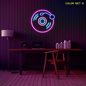 Vinyl Neon Sign - Vinyl Record Decor, Neon Bedroom Sign, Neon Signs ...