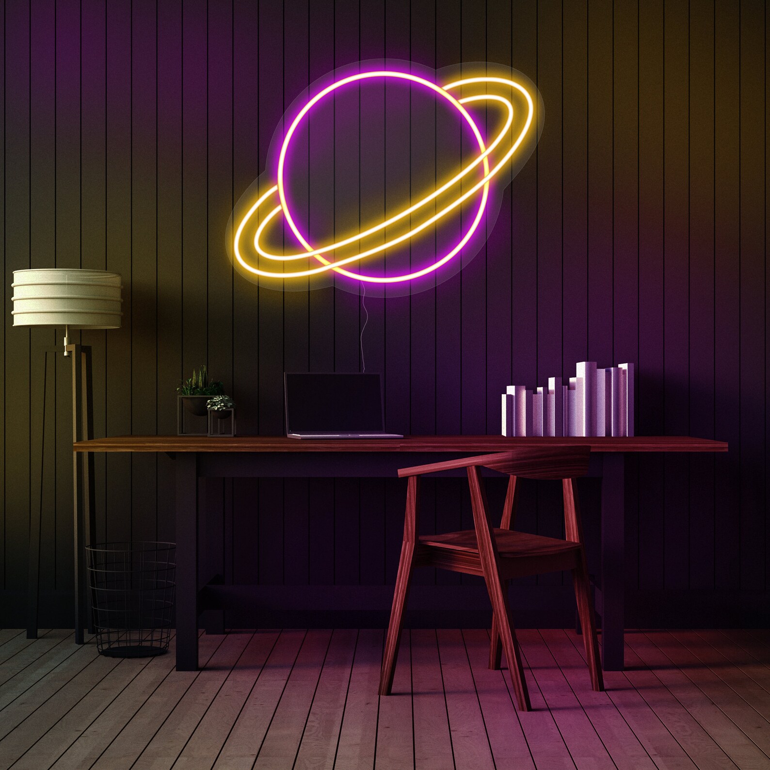 Saturn Planet Neon Sign Saturn Neon Sign Wall Decor Wall | Etsy