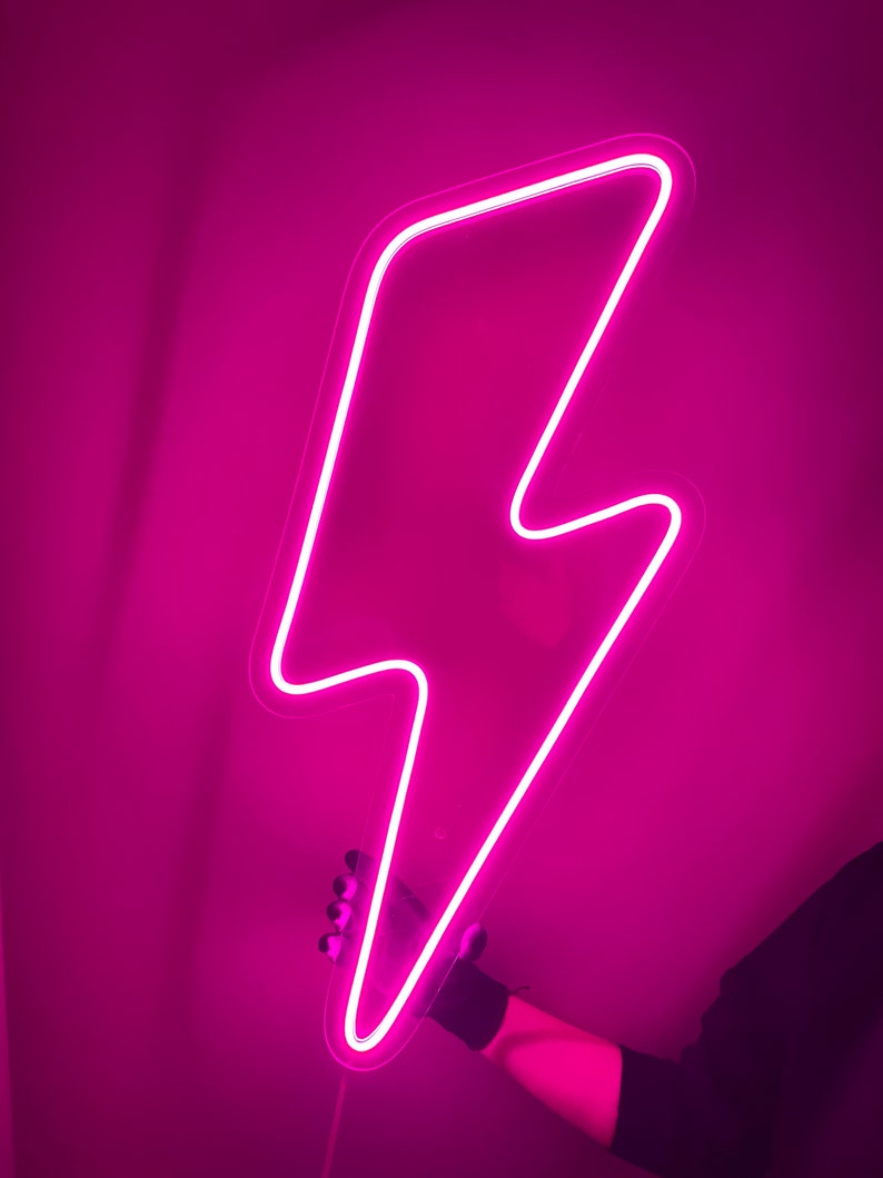 Lightning Bolt Neon Sign LED Neon Sign Wall Decor Wall - Etsy