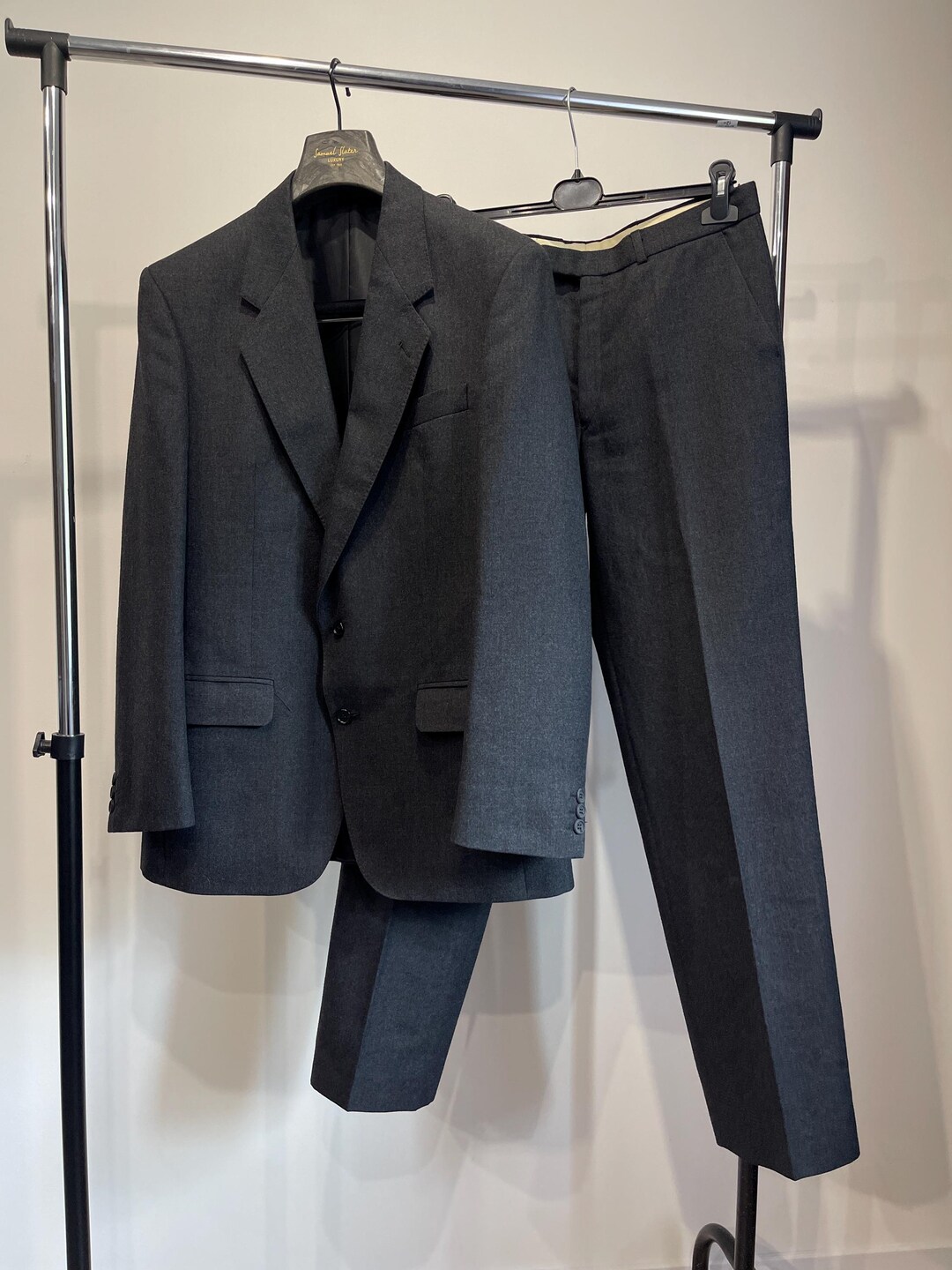 Vintage 70s Men's Wool Suit Pinstripe Blazer and Trousers Set Classic ...
