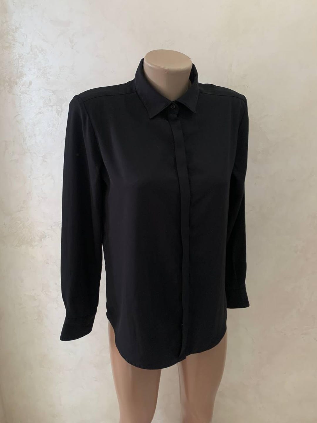 Vintage Rare Yves Saint Laurent YSL Beaute Uniform Plain Black Button ...