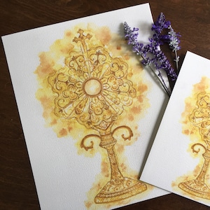 Catholic Monstrance Wall Art Print for Catholic Home Decor | Art for ...