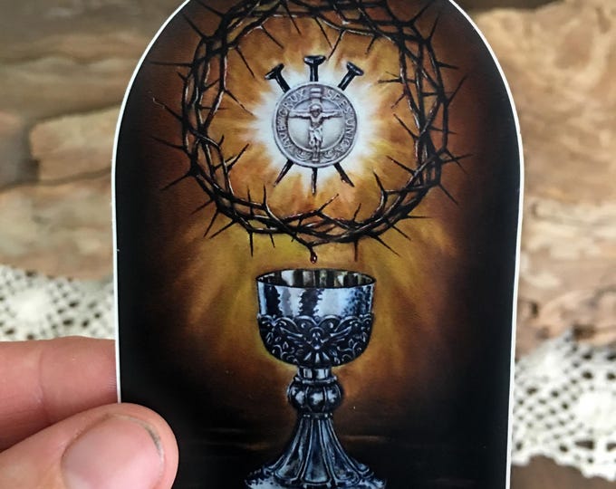 Blessed Be God Sticker, Divine Praises Decal, Adoration Sticker ...