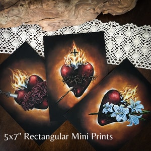 Holy Family Hearts Art Print Bundle, Sacred Heart of Jesus, Immaculate ...