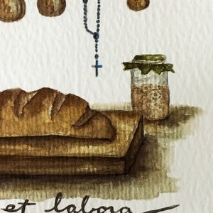 Ora Et Labora Watercolor Art Prints, Catholic Homemaker Art Print ...