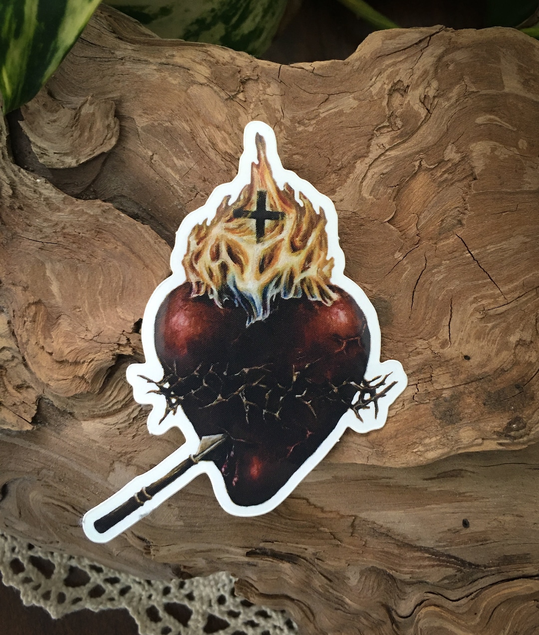 Sacred Heart of Jesus Sticker | Waterproof Vinyl Sticker | Catholic ...