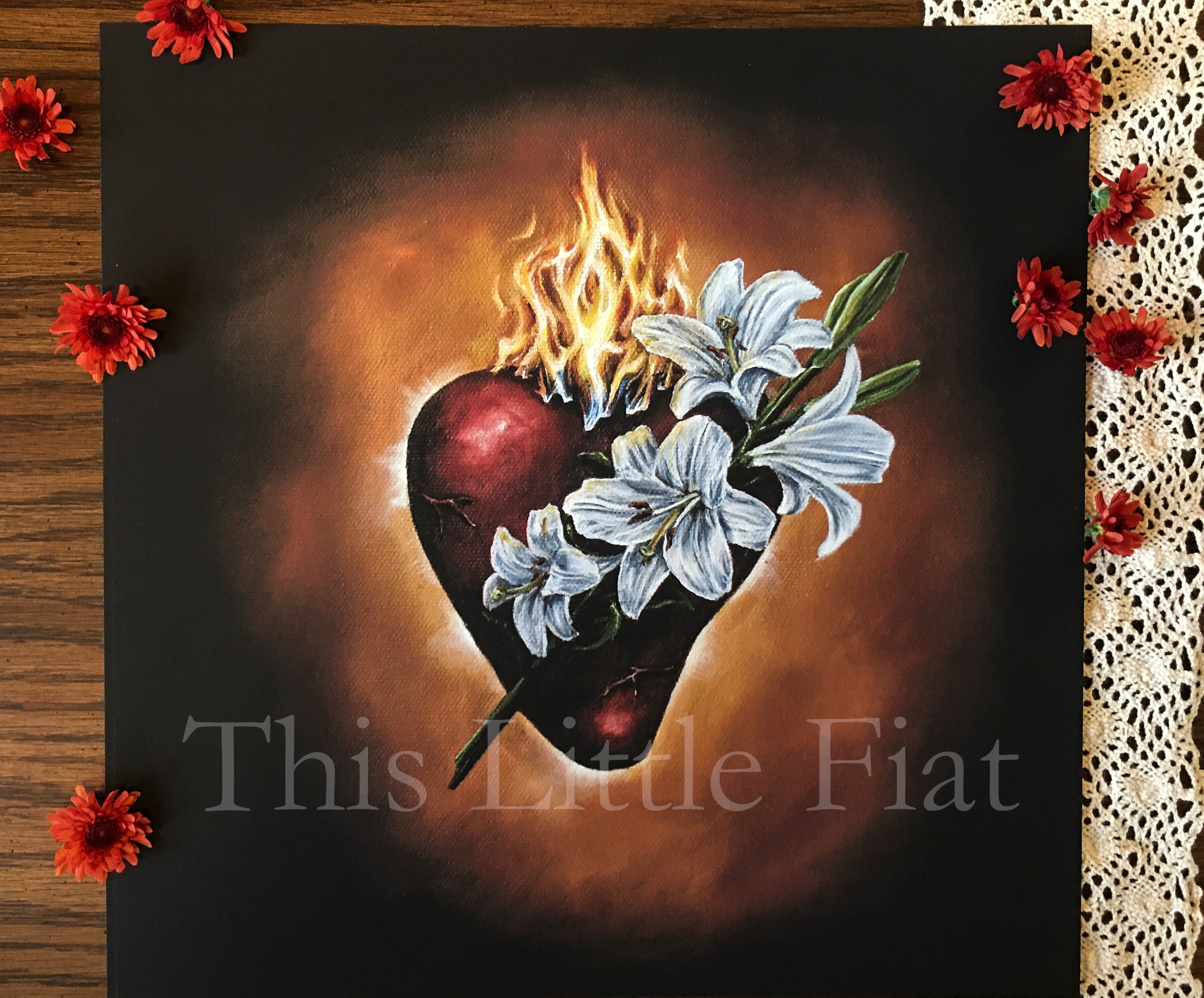 Heart of Joseph Art Print, Holy Family Hearts Series, Catholic Wall Art ...