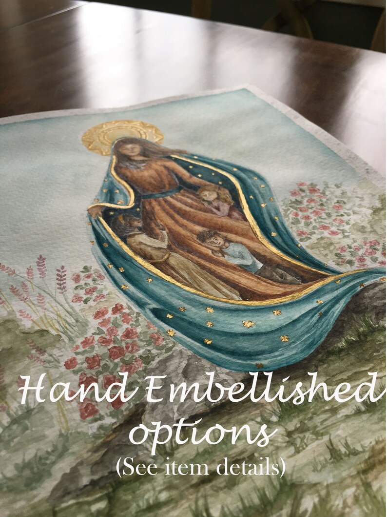 Virgin Mary Art for Catholic Home Decor | Mantle of Mary Art | Our Lady ...