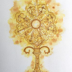 Catholic Monstrance Wall Art Print for Catholic Home Decor | Art for ...