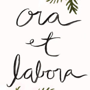 Ora Et Labora Watercolor Art Prints, Catholic Homemaker Art Print ...
