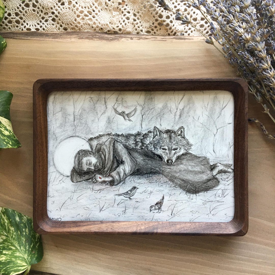 Saint Francis of Assisi With Wolf of Gubbio 5x7 Art Print | Catholic ...