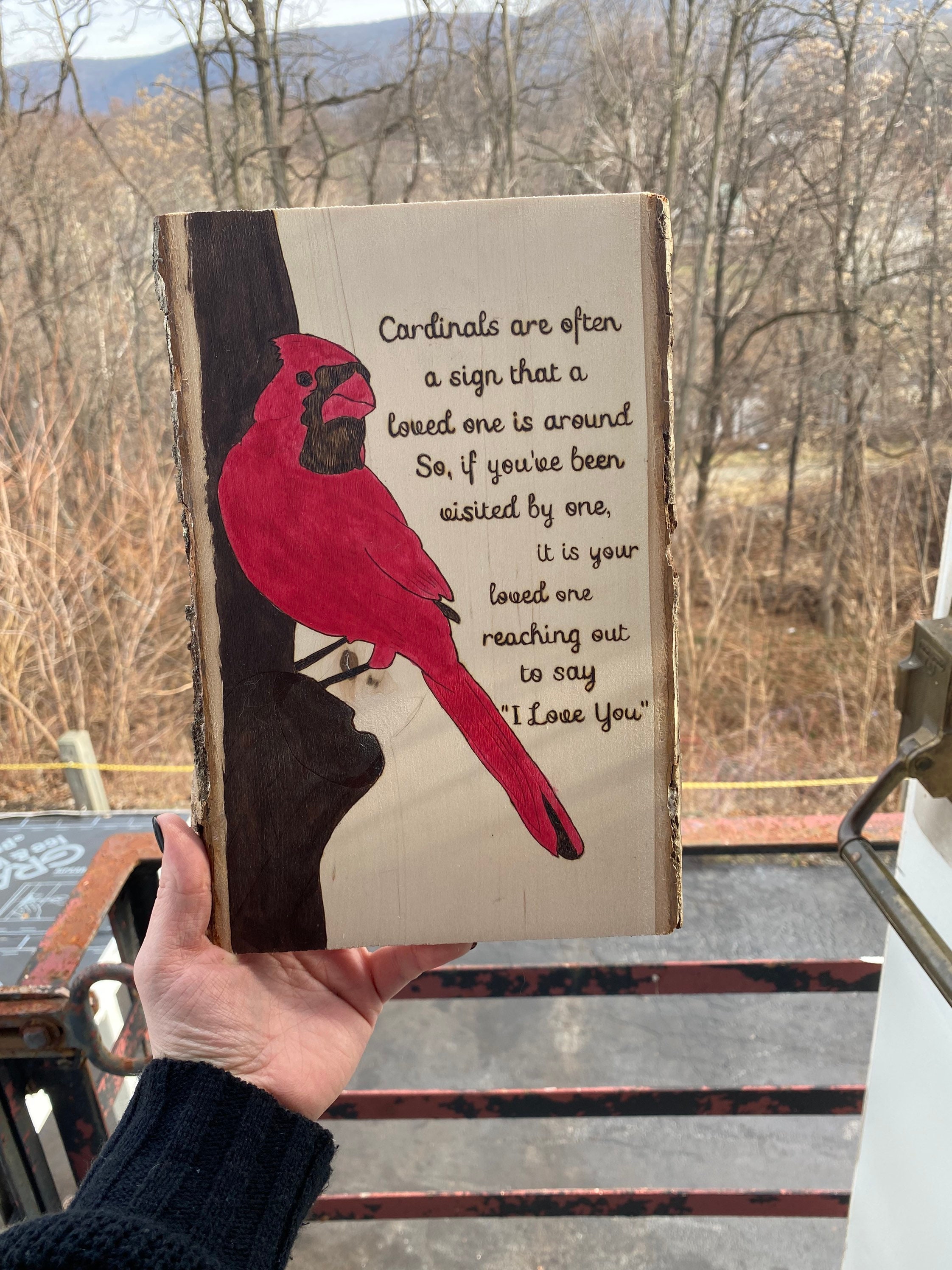 Cardinal Loved One Quote Wood Burning - Etsy