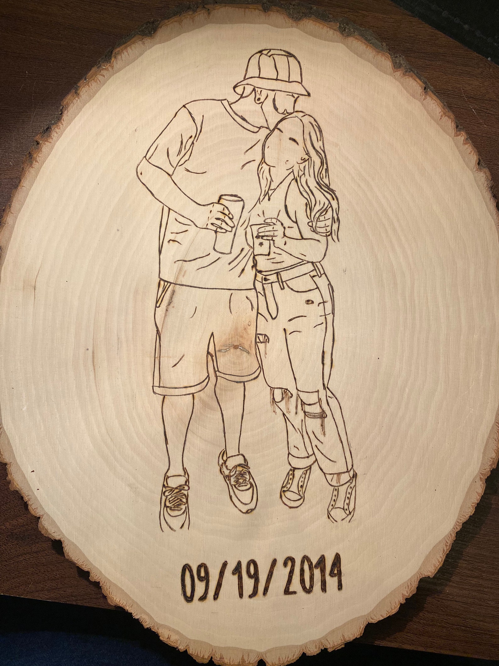 Family Photo/ CUSTOM Wood Burning Family Portrait Line Drawing - Etsy