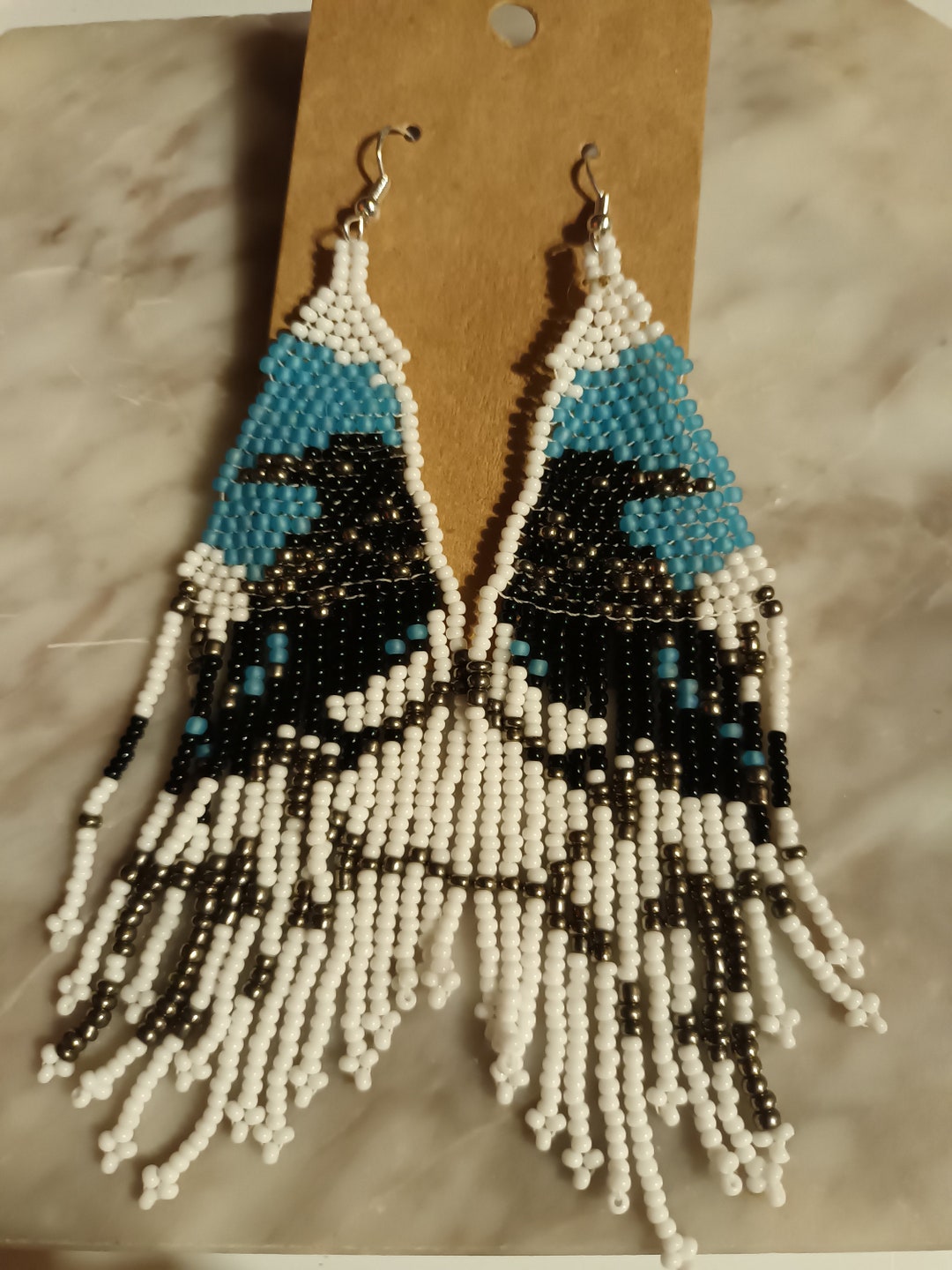 Raven Beaded Earrings - Etsy