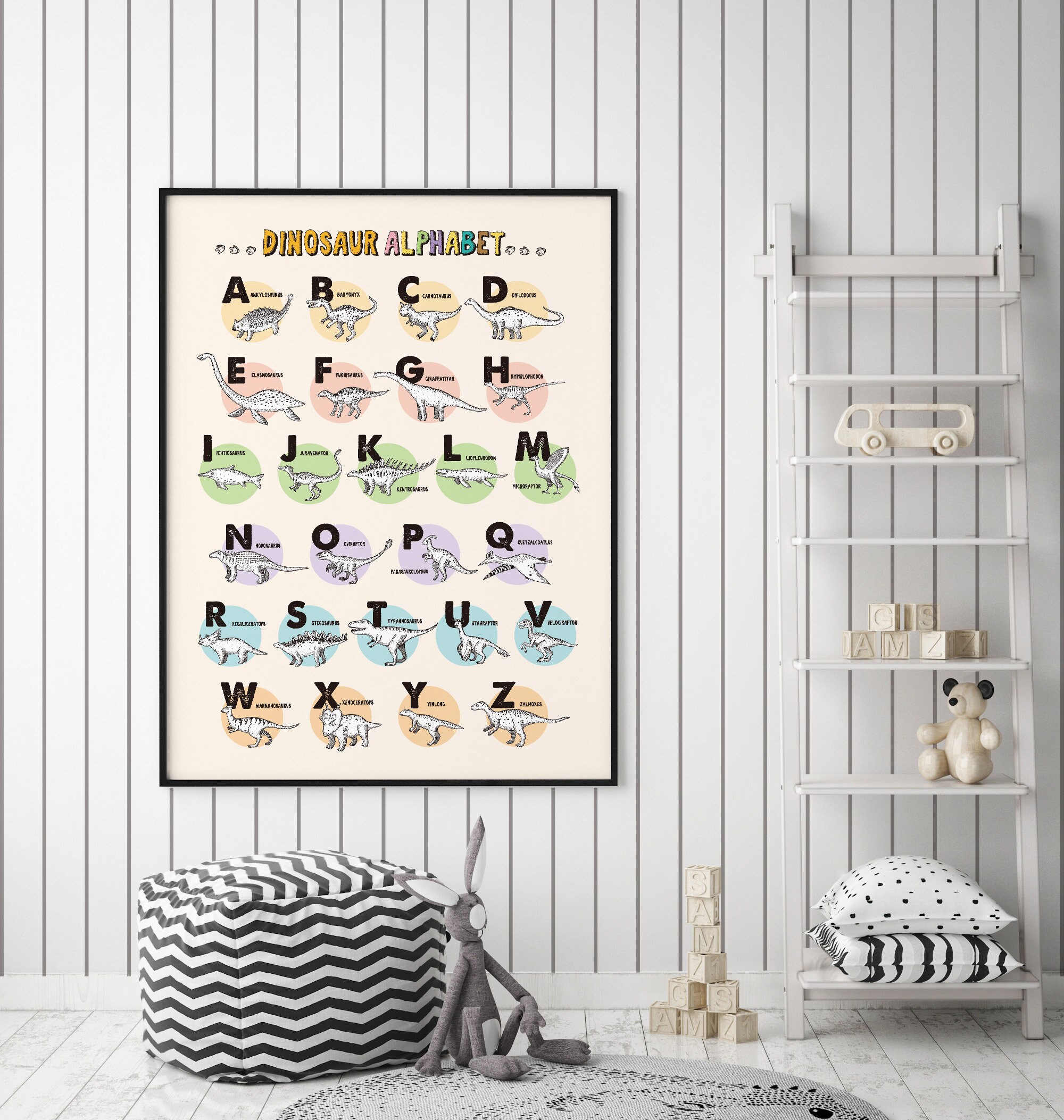 Digital Prints ABC Wall Art Dinosaur Alphabet Printable Alphabet Poster ...