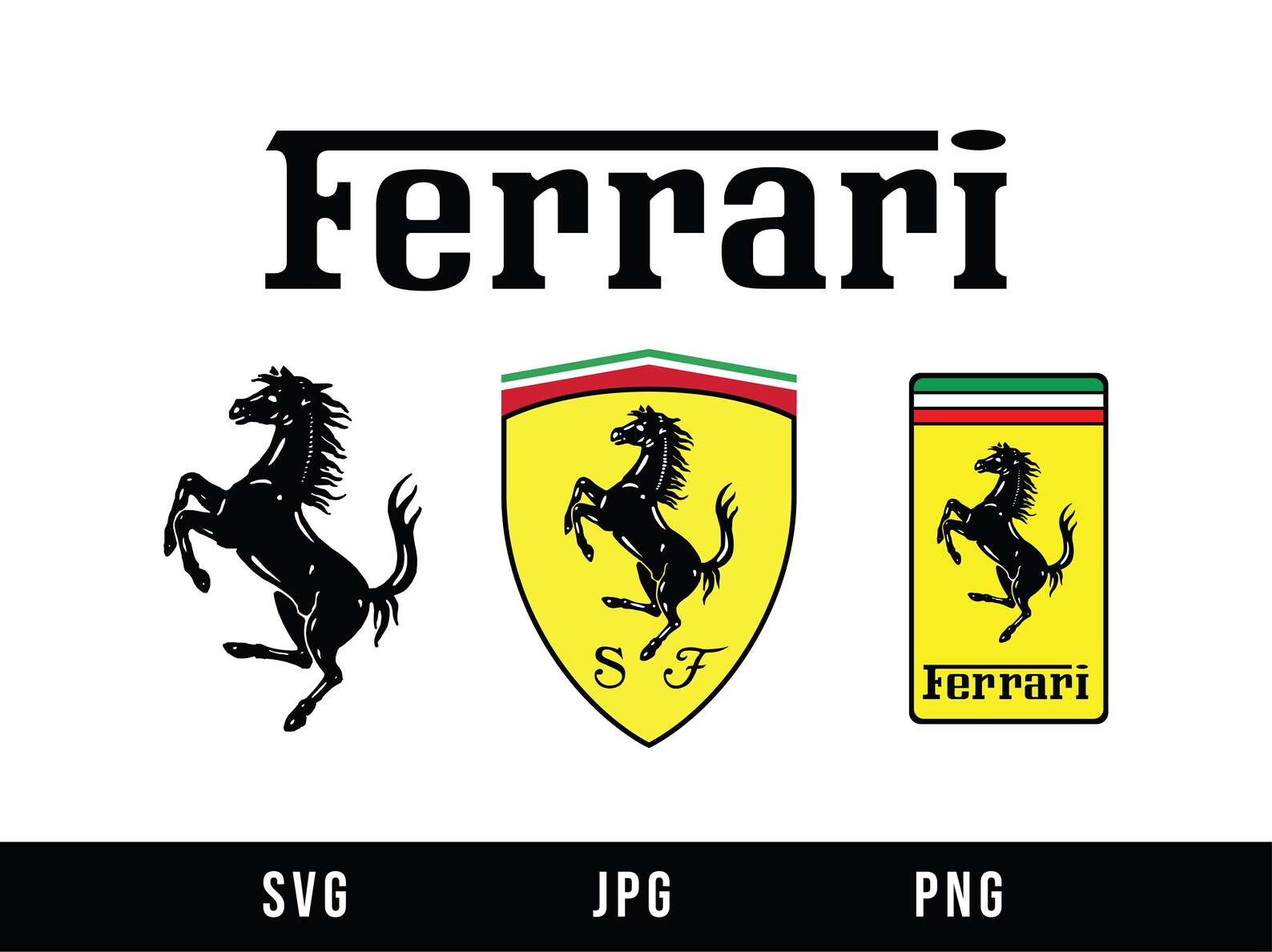 Ferrari Logo Vector SVG PNG Instant Digital Download | Etsy
