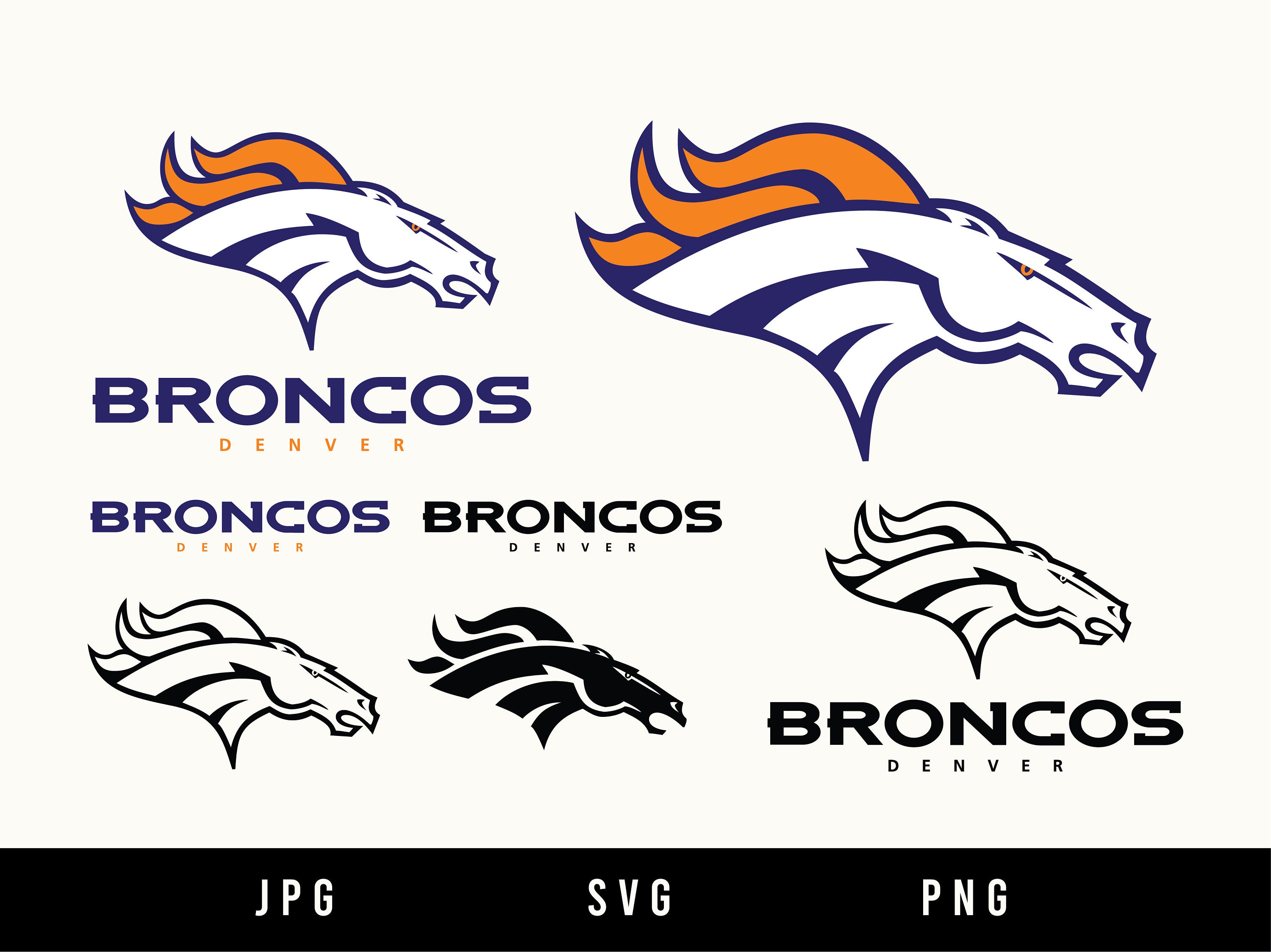Denver Broncos Logo Instant Download SVG PNG JPG Digital | Etsy