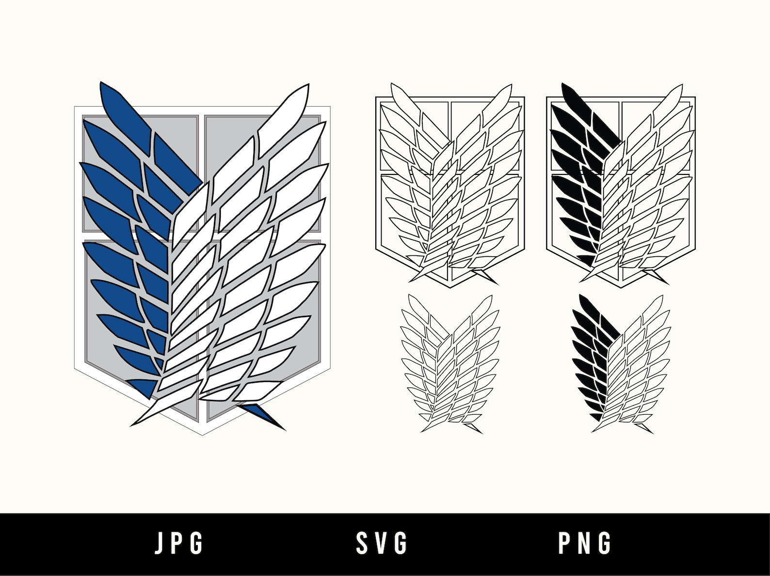 Attack on Titan Logo Instant DownloadSVG PNG EPS jpg | Etsy