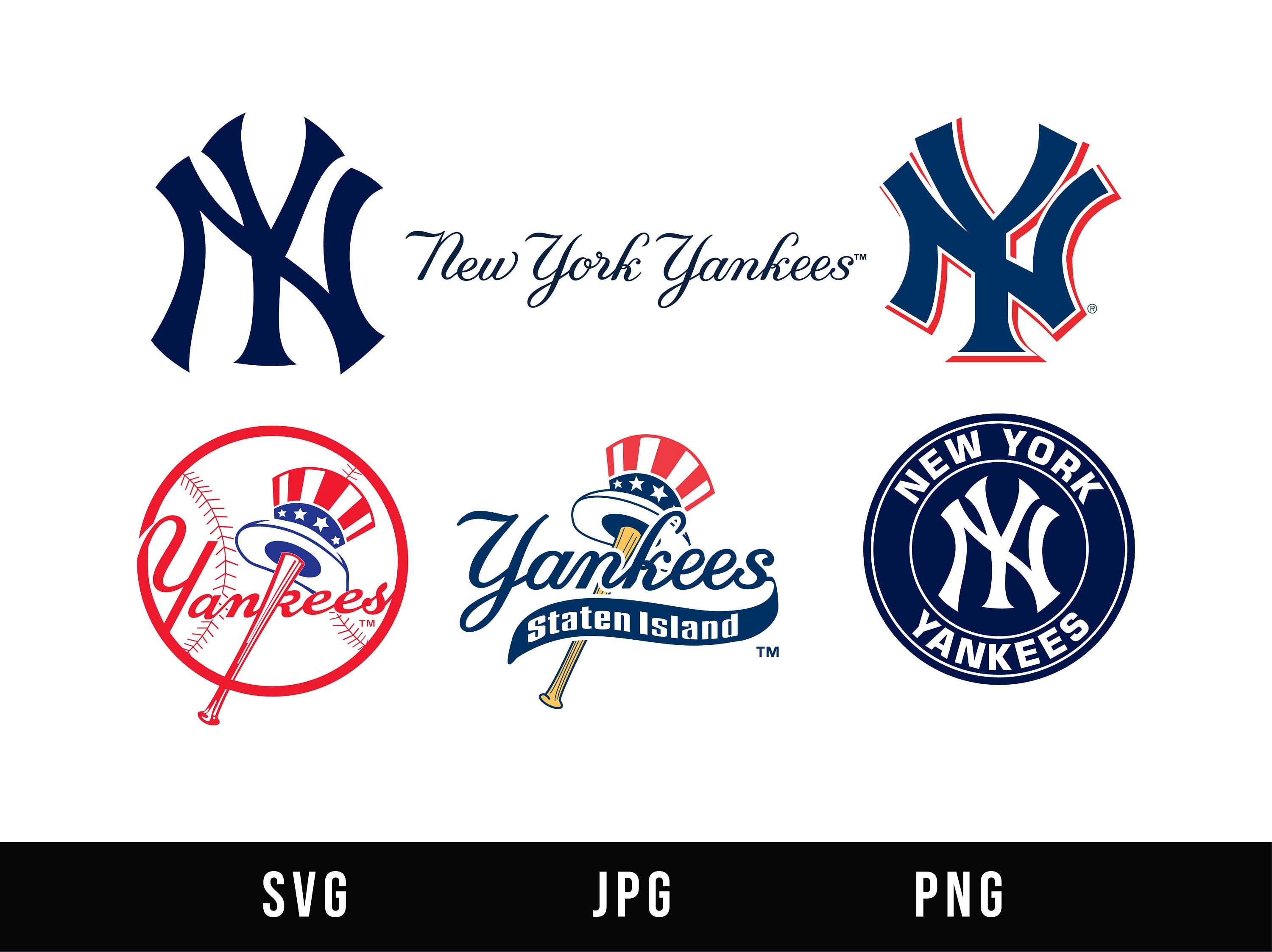 New york yankees svg Instant Download PNG EPS jpg digital | Etsy