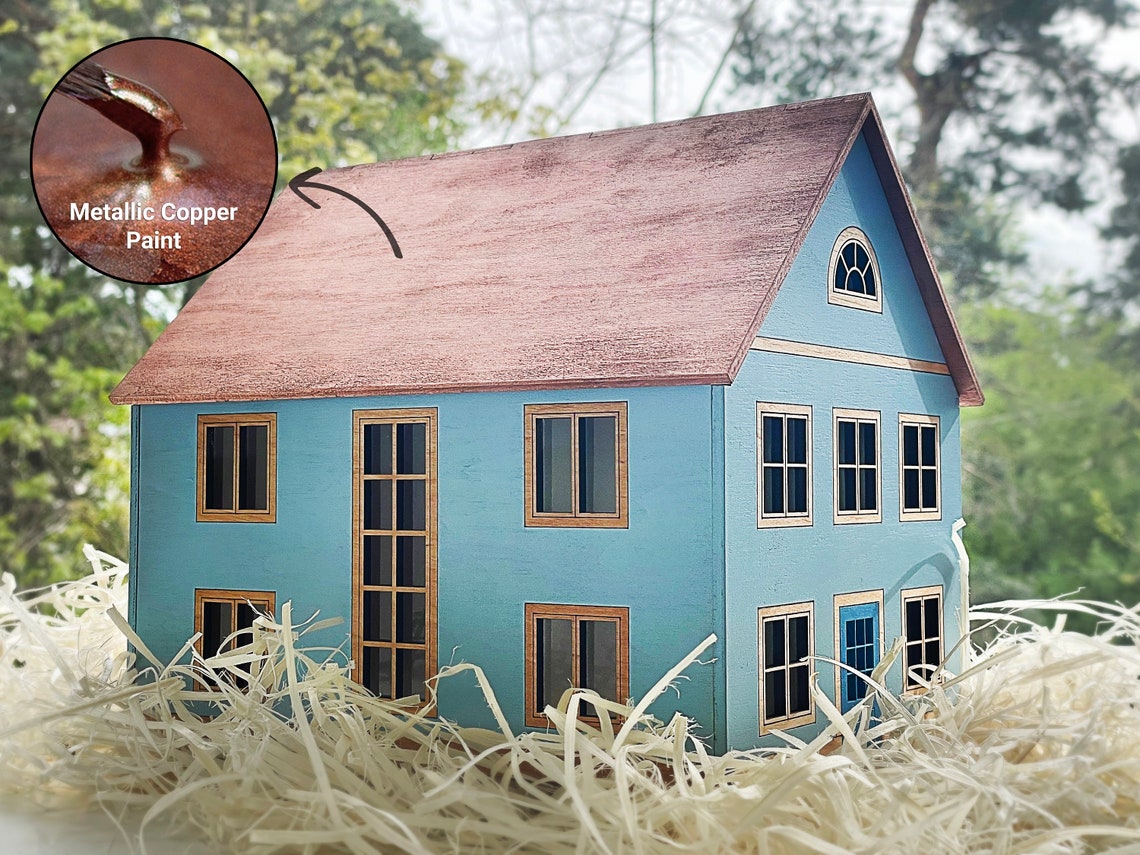 Metallic Copper Wedding Card Box, Wooden House Money Box - Etsy