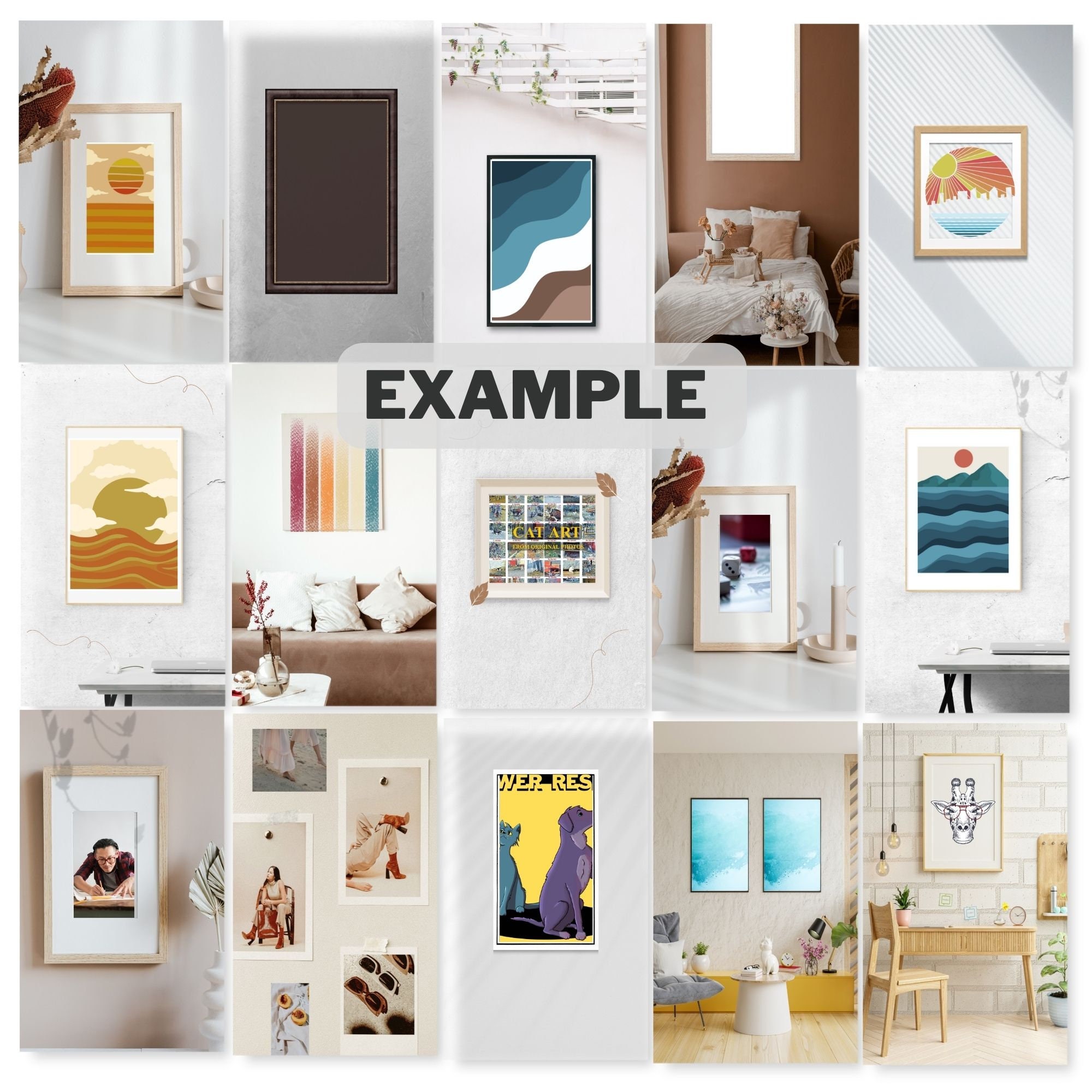 130 Wall Art Frames Set, Frame Borders Art, Transparent Background ...