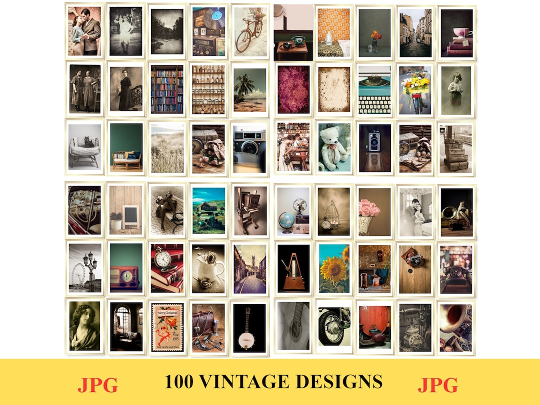 100 Vintage Wall Posters | Vibrant Retro Art Prints | Nostalgic ...