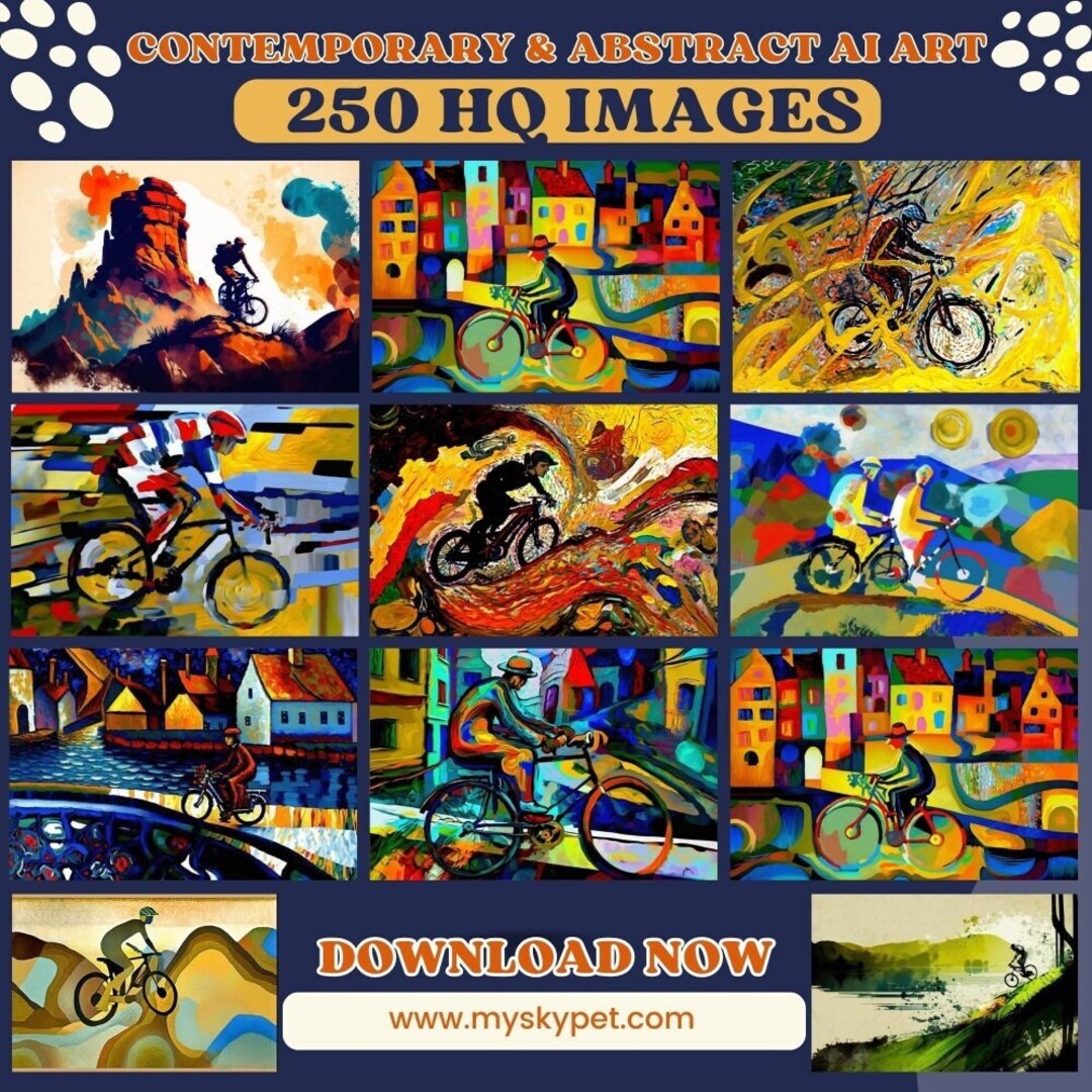 250 Abstract Mountain Bike Paintings Watercolor Bicycle Art, Outdoor ...