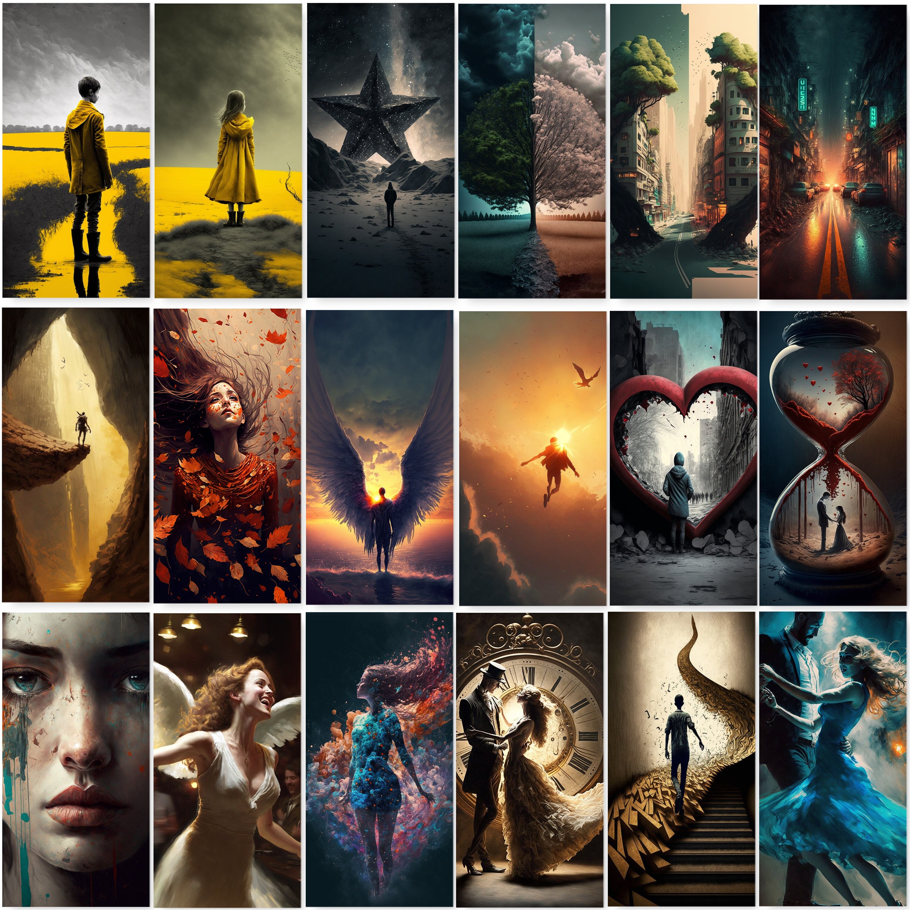 1300 Contemporary AI Art Paintings Bundle Set Love, Dreams, Life, Menaing, Universe, Hope ...