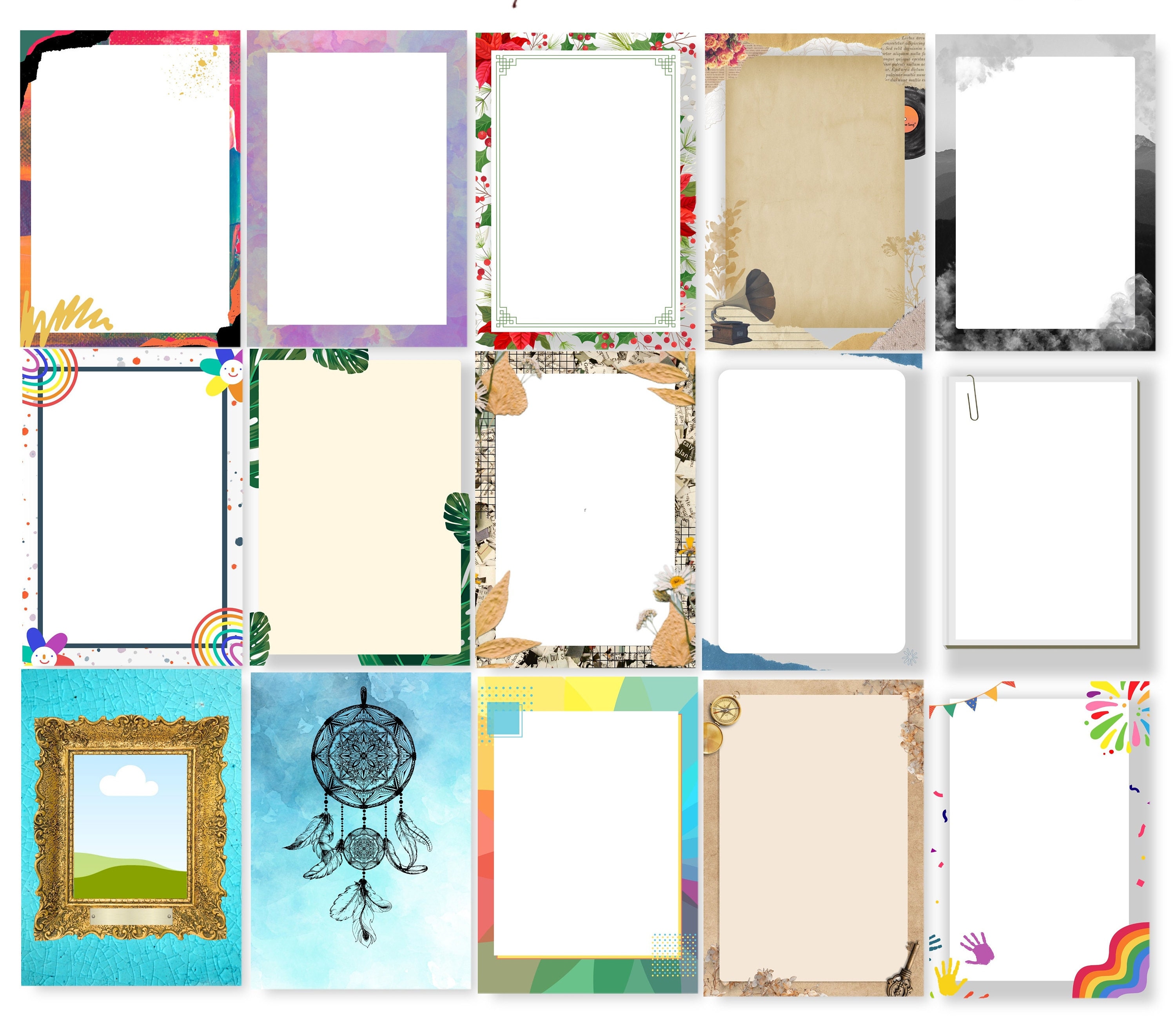 130 Wall Art Frames Set, Frame Borders Art, Transparent Background ...