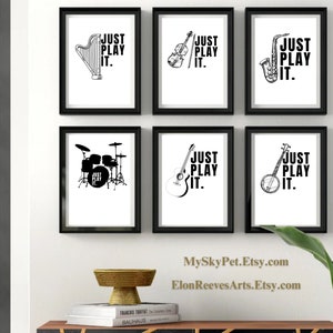 Musical Instruments, Music Prints, SVG Instant Download, PNG Printable ...