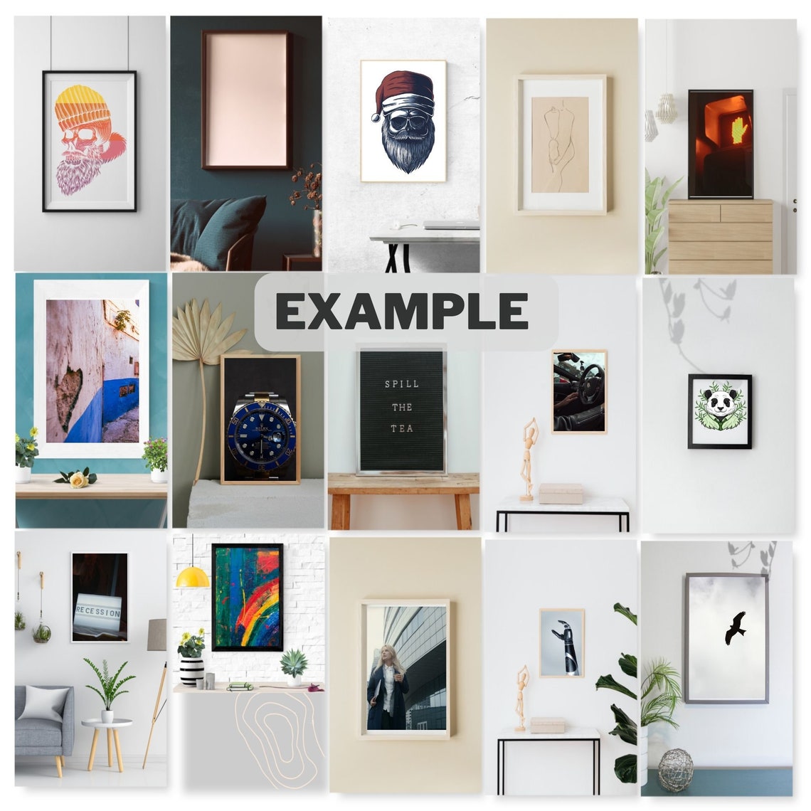 130 Wall Art Frames Set, Frame Borders Art, Transparent Background ...