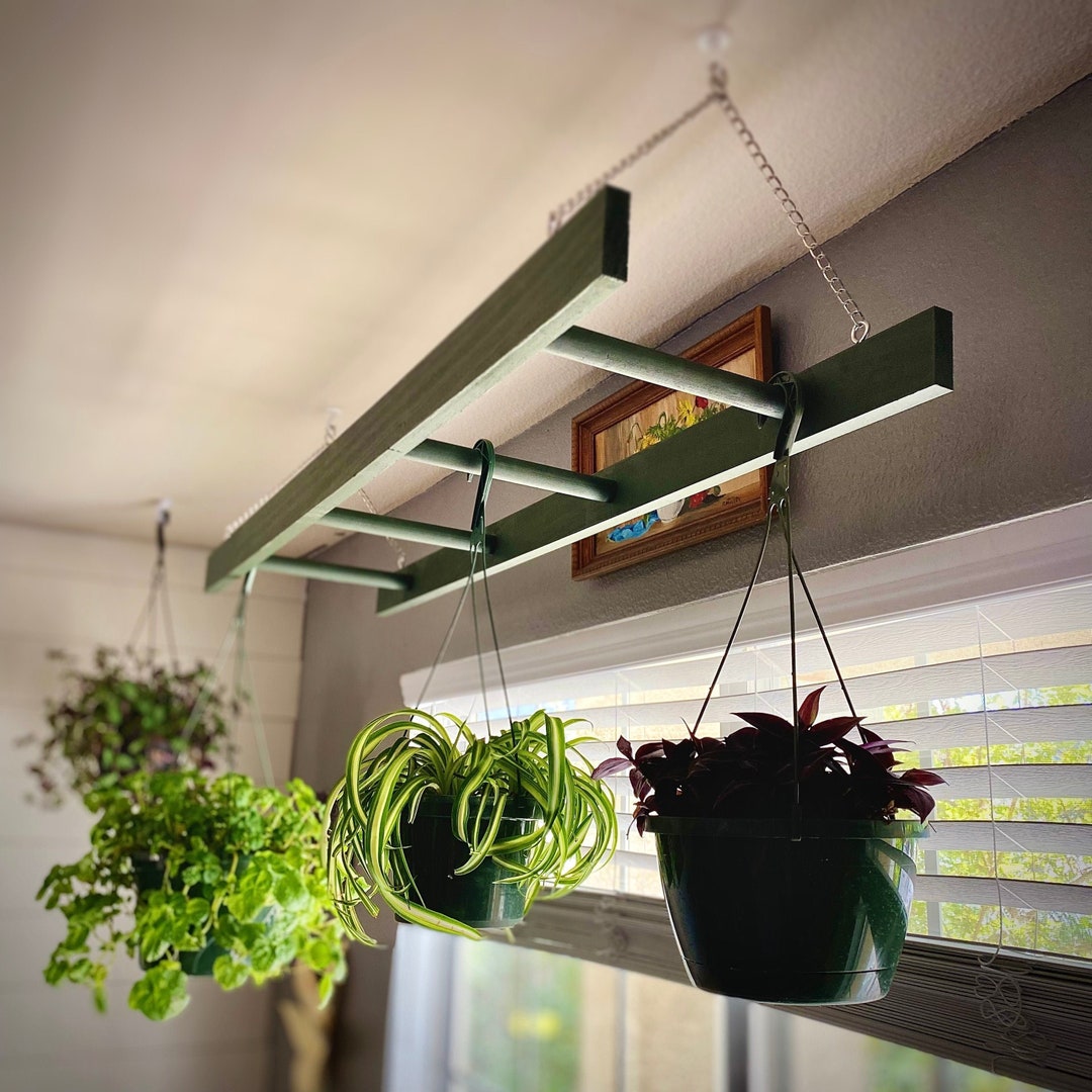 4-foot (48") Hanging Plant Ladder | Pot Rack | Basket Holder | Kitchen ...