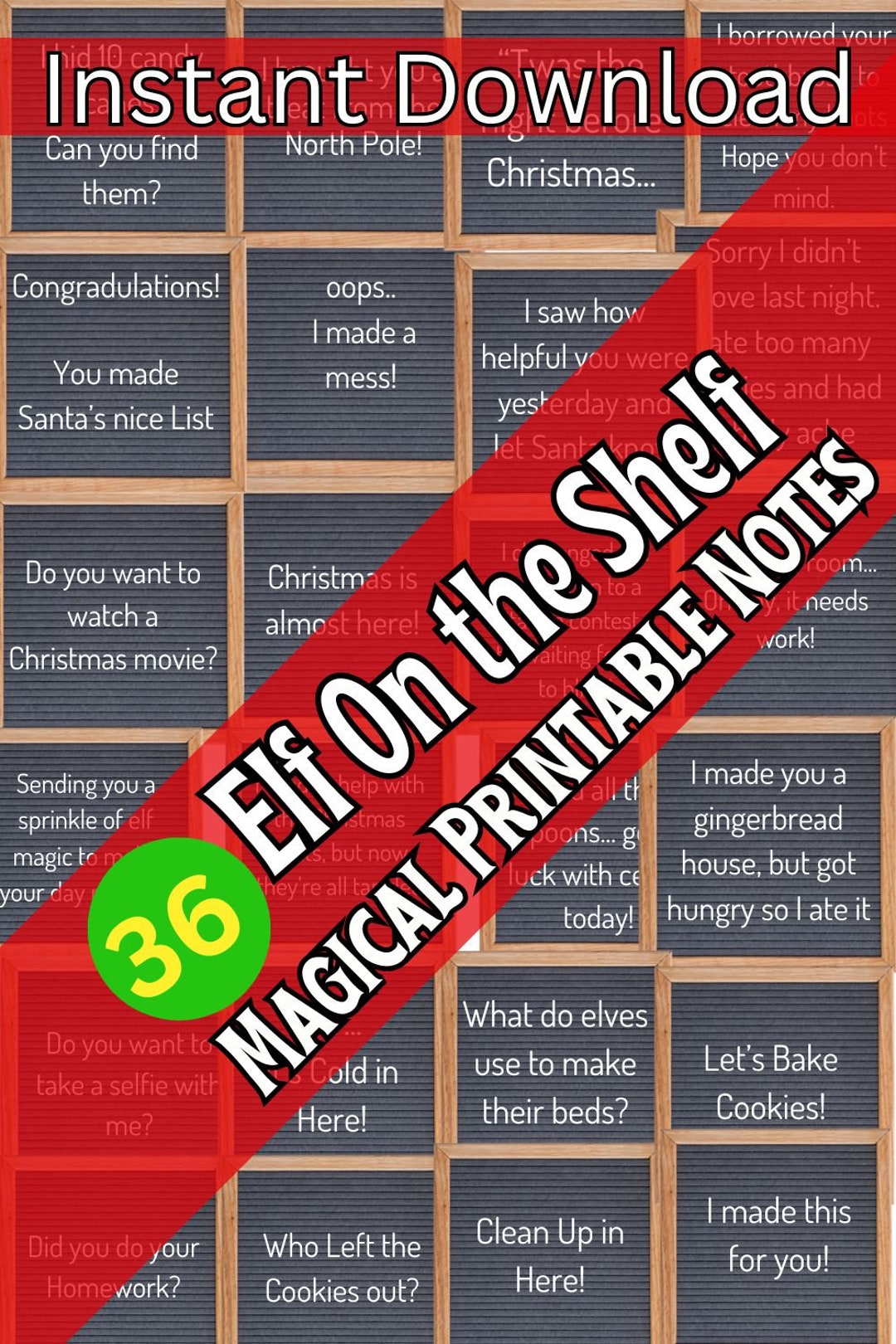 36 Printable Elf Mini Prop Signs Digital File Instant Print Elf ...