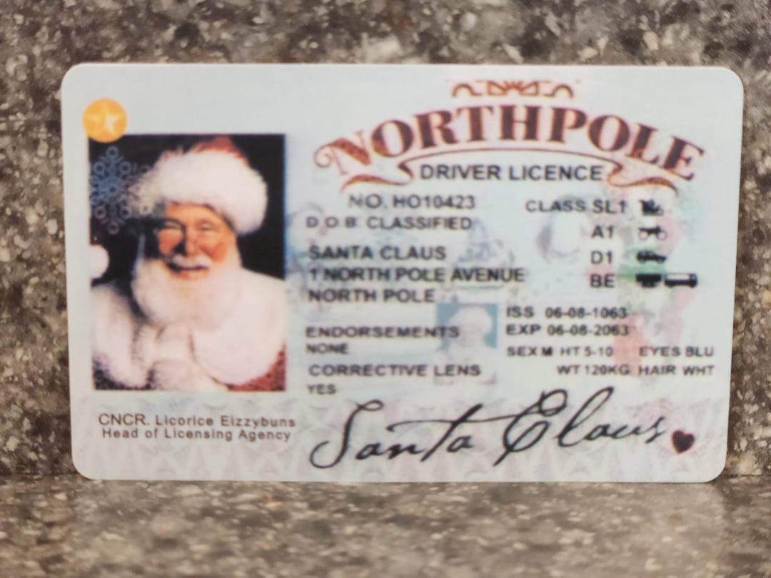 Santa Claus License Cute Santa Prop for Christmas Santa Left His ...