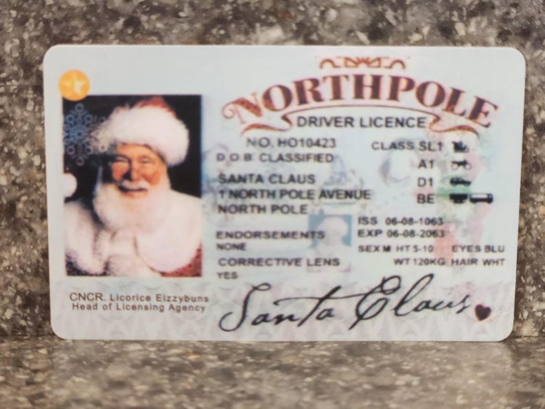 Santa Claus License Cute Santa Prop for Christmas Santa Left His ...