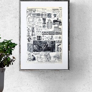 1920's Antique Drawing Techniques. French Vintage Print. Types of ...